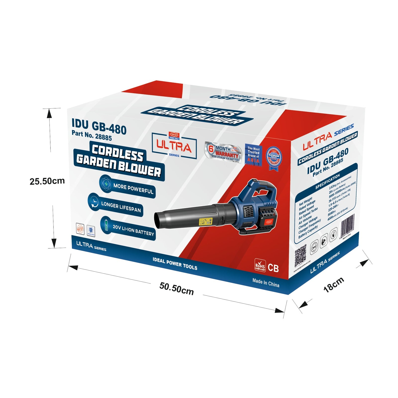 Buy Ideal Ultra GB-480 20V Cordless Leaf Blower Kit| Ideal Power Tools